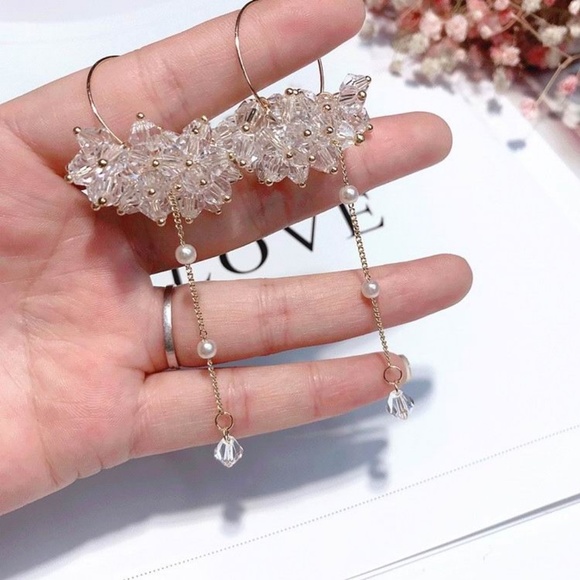 Jewelry | See Through Crystal Gold Hoop Earrings | Poshmark